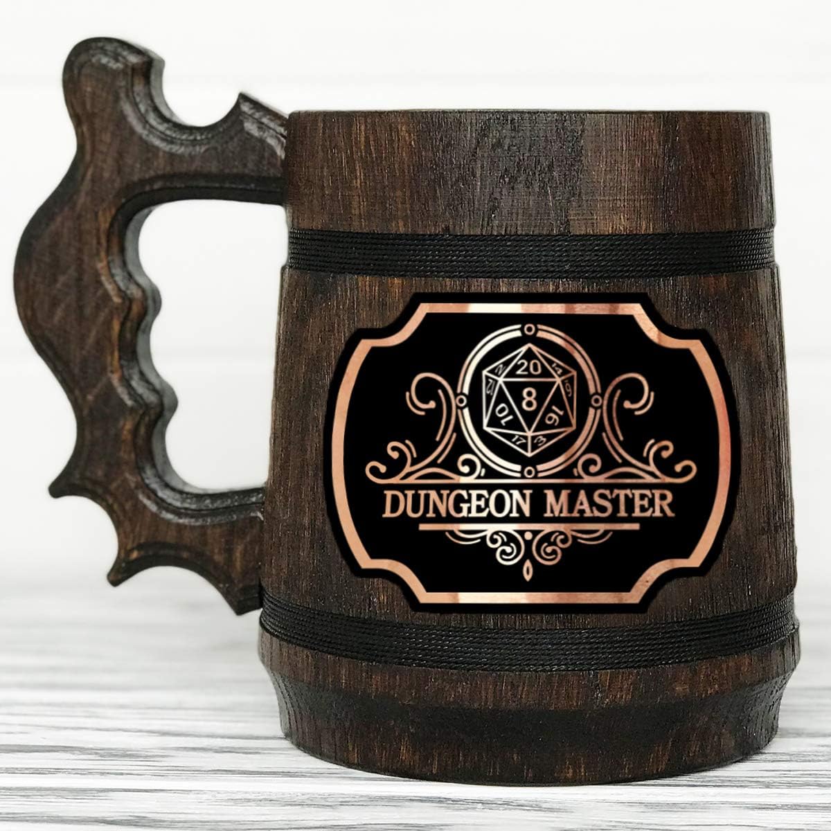 Dungeon Master Mug. Personalized Gamer Mug. Wooden Beer Tankard. Wood ...