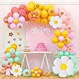 Amazon.com: Groovy Daisy Balloon Garland Arch Kit Groovy Balloons with Hippie Daisy Flower Wall ...