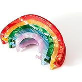 Amazon.com : Rainbow Hair Claw Clip Non Slip 3inch Acrylic Acetate 90's ...