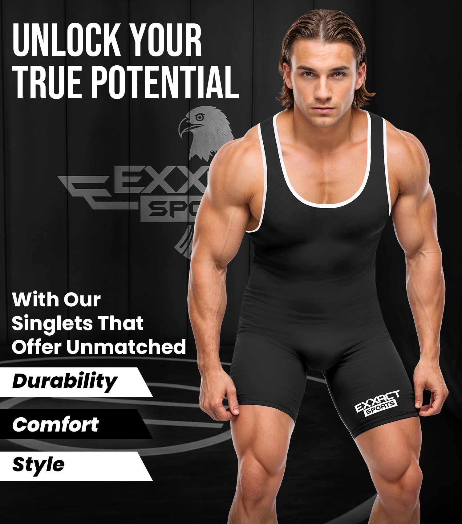 Mua Exxact Sports Men's Wrestling Singlet, High Performance Powerlifting Singlet Wrestling ...