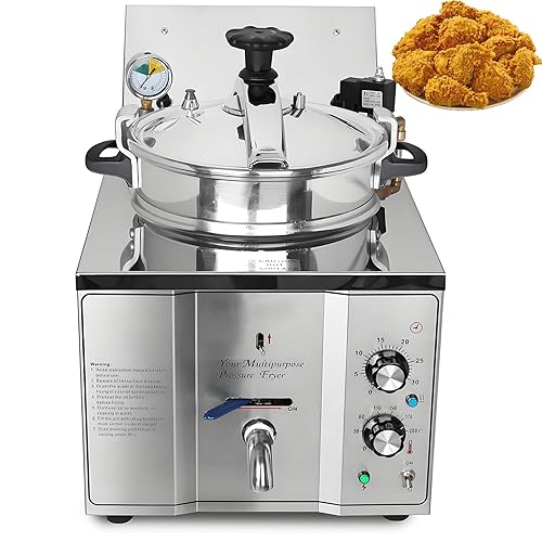 PreAsion 16L Electric Pressure Fryer,110V High-Pressure Chicken Fryer ...
