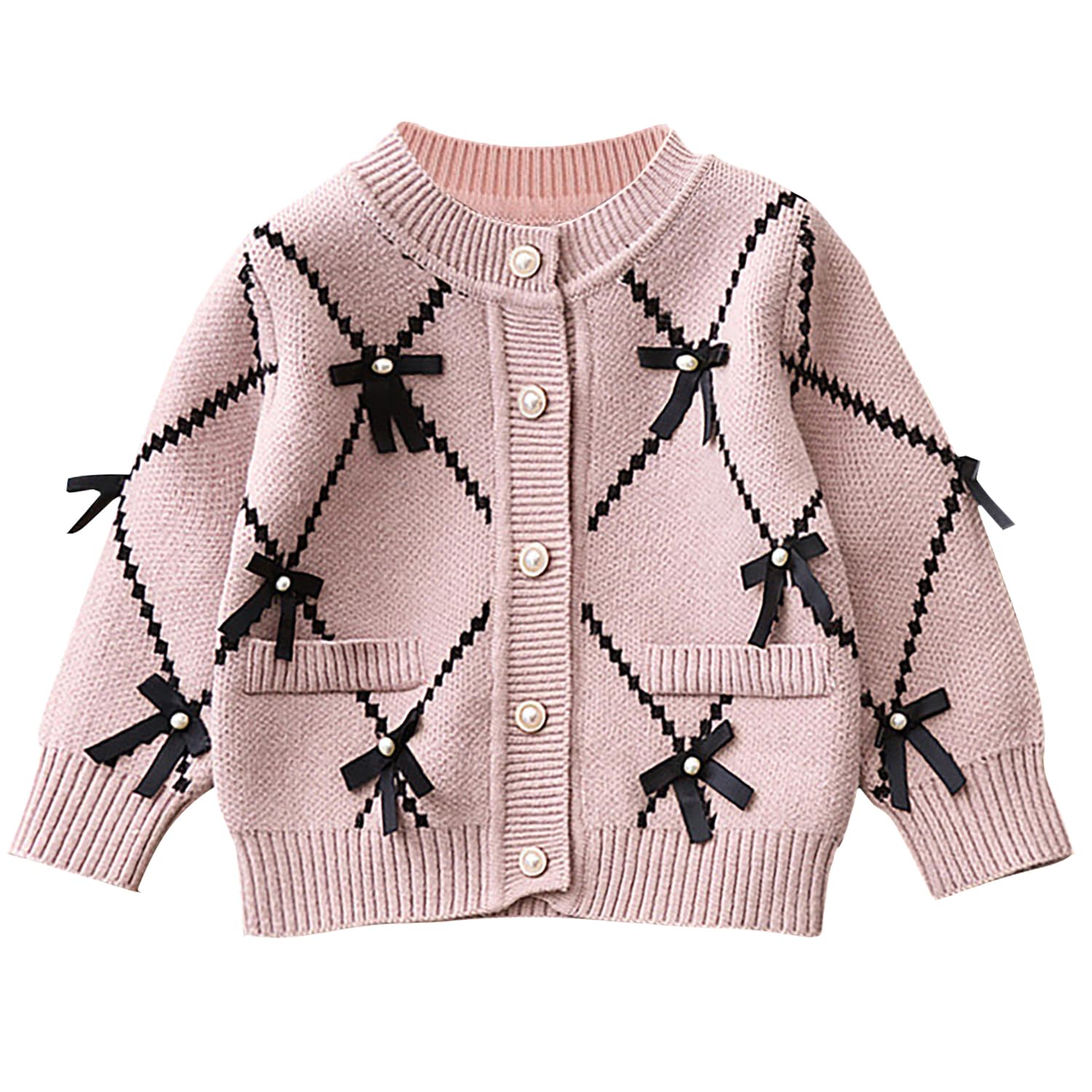 YETANLID Toddler Girls Cardigan Sweater Cable Knit Button Down Baby ...