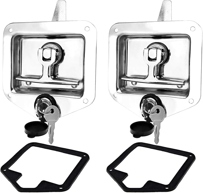 OTOTEC 2Pcs T Handle Cam Latch Lock with Mounting Holes Lock Dust Cover ...