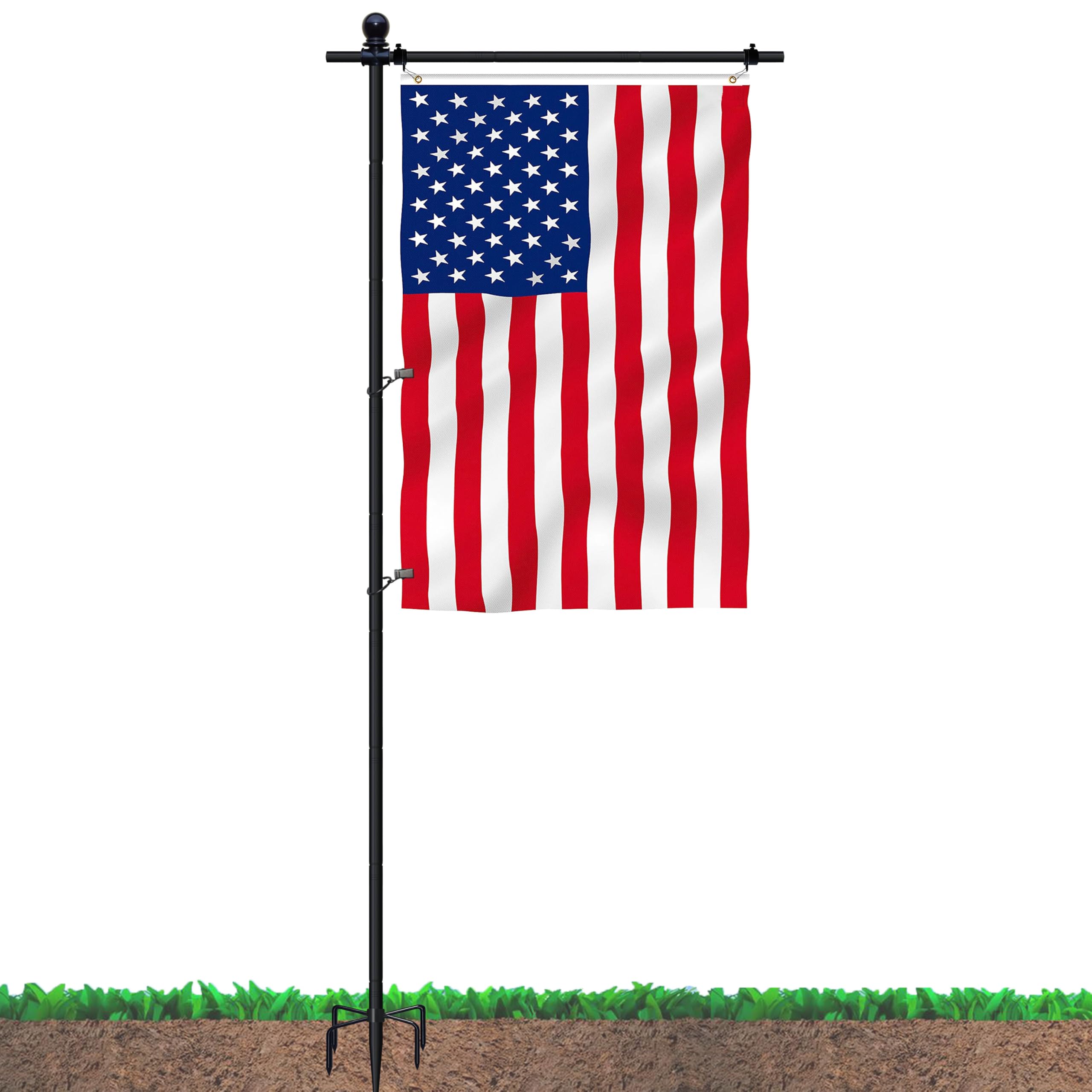 Luckupper Premium 10FT Flag Pole Stand for Outside - Sturdy and ...