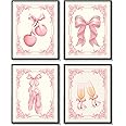 Amazon.com: ULEGIE Vintage Coquette Pink Bow Preppy Wall Art Decor Set ...