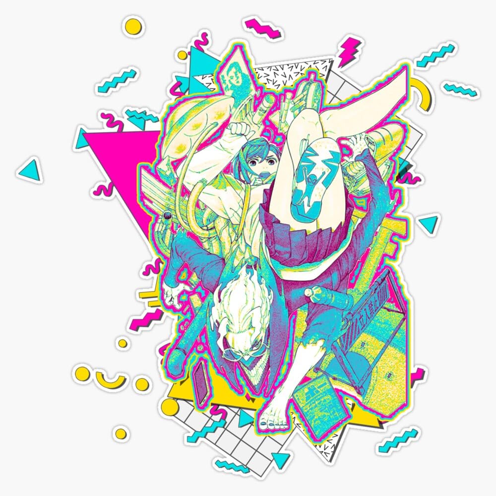 Momo Okarun - Dandadan *90S Graphic Design* Sticker Vinyl Waterproof ...