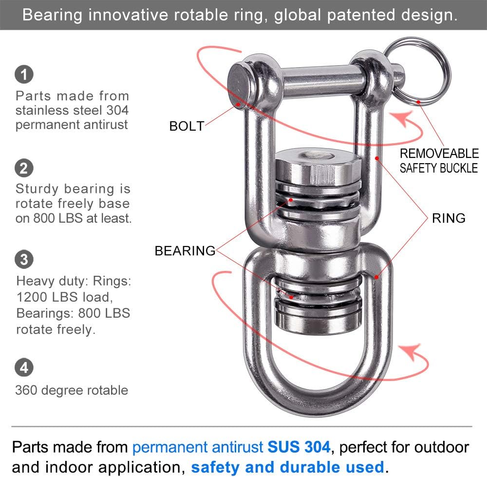 Besthouse Swing Swivel with 2 Bearing, 360° Rotation, 346KG Capacity ...