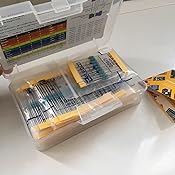 ELEGOO 17 Values 1% Resistor Kit Assortment, 0 Ohm-1M Ohm (Pack of 525 ...