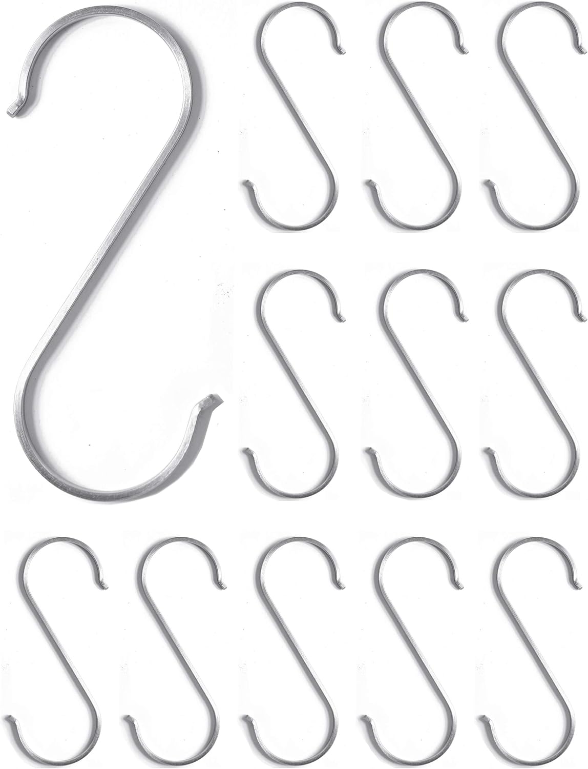 Flat S Hooks Heavy Duty with Upgrade Head, 304 Stainless Steel S Shaped ...
