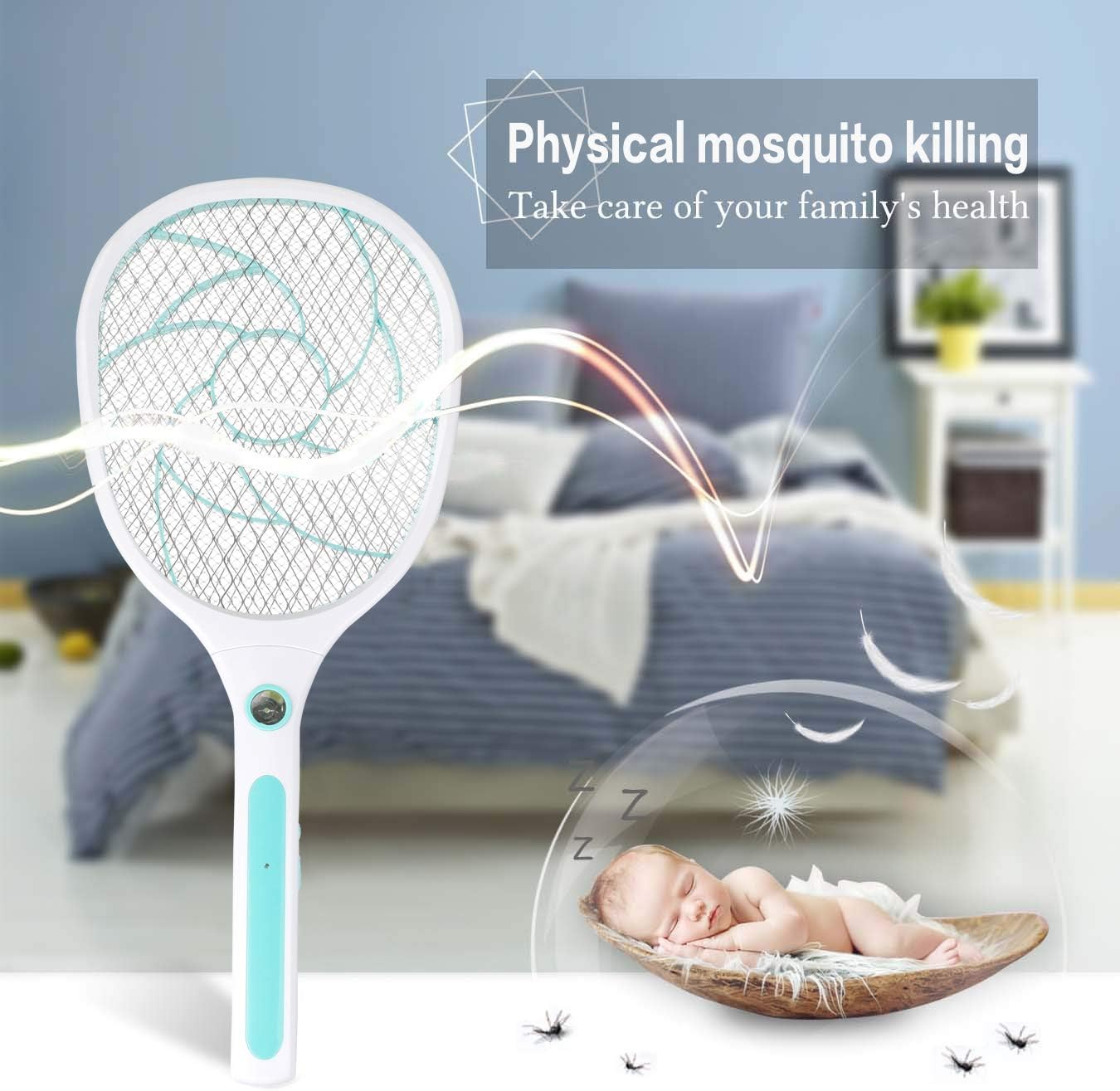 Homealexa Mosquito Bat Fly Swatter Zapper Killer, Electronic Swatter ...