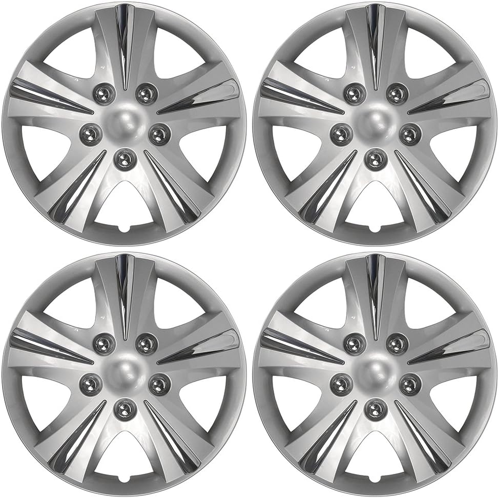 Custom Accessories 96411 GT-5 Silver 15" Wheel Cover, Set of 4, Hubcaps ...