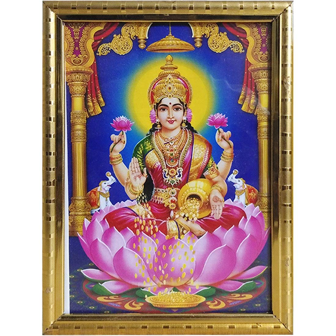Buy Puja N Pujari Metal Single Frame Photo (10 x 7 inch, Gold) Online ...