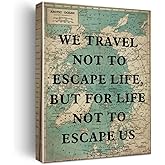 Amazon.com: LEXSIVO Retro Style Inspirational Travel Quote Print Canvas ...