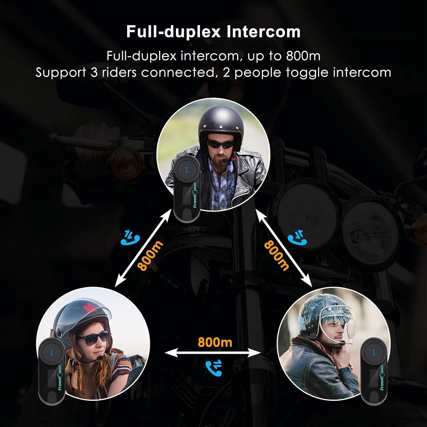 Helmet Bluetooth Intercom Kit Microphone Headphone Motorcycle Intercom ...