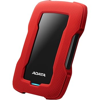 ADATA HD330 2TB USB 3.1 Disco Duro Externo Resistente a los Golpes, Extra Delgado, Rojo (AHD330 ...