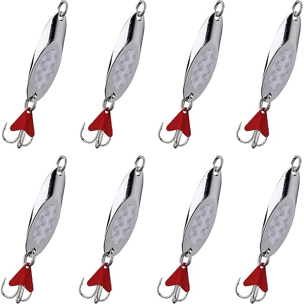 Treble Hooks 4pcs/set Fishing Spoon Lures Kit Saltwater Freshwater ...
