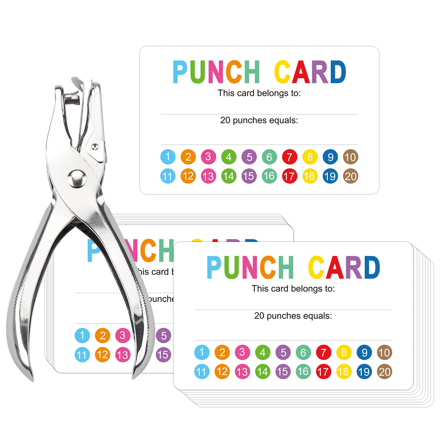 OUNENO 200 Pack Reward Punch Cards Behavior Incentive Awards for Kids ...