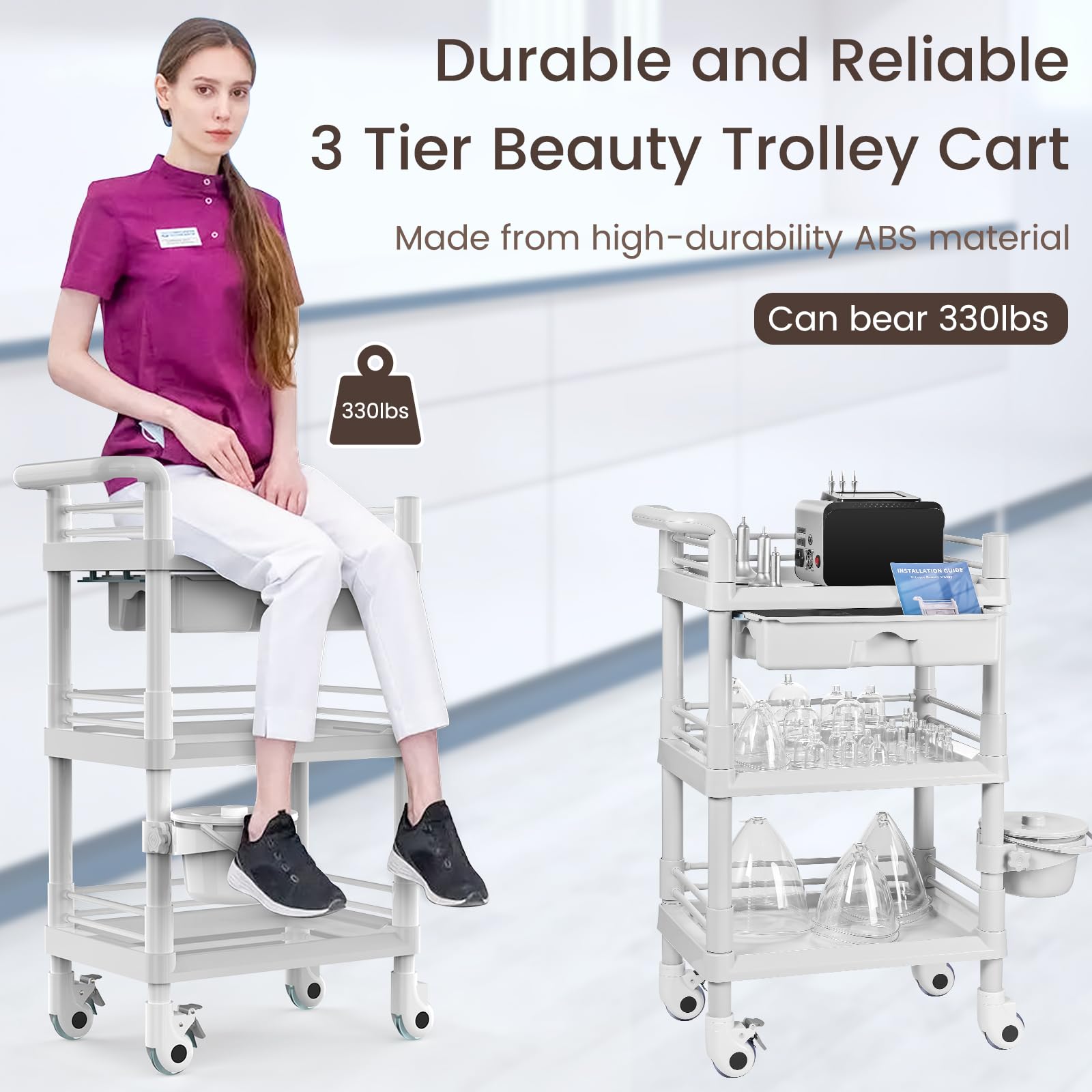 Mua Meifuly Beauty Trolley Cart with Wheels, Vacuum Therapy Machine ...