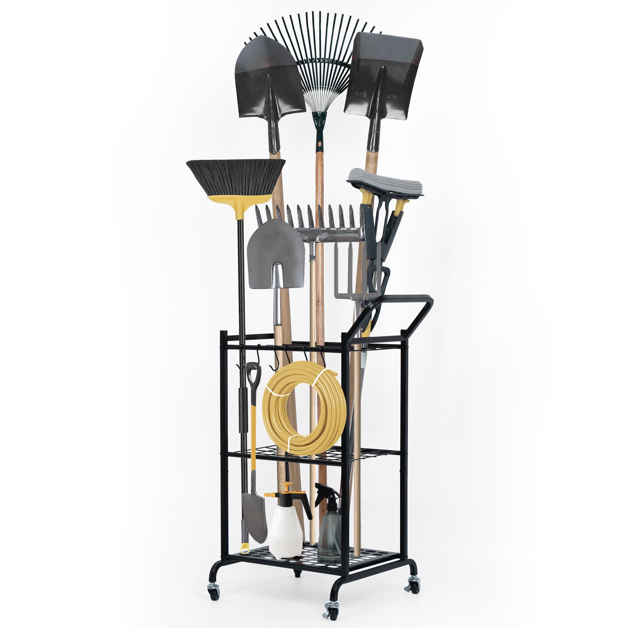 SwaaVee Garden Tool Organizer with Wheels, Garage Tool Storage and ...