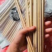 Asian Hobby Crafts Natural Unfinished Round Bamboo Sticks (9-inch ...
