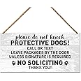 Amazon.com: Dog Warning Sign, Please Do Not Knock Protective Dogs ...