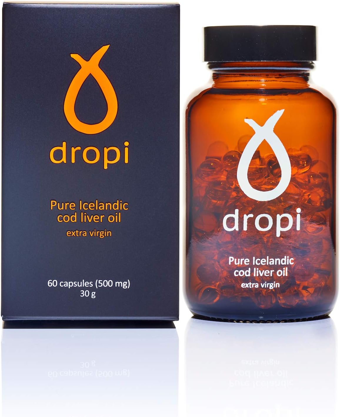 Dropi Pure Icelandic Extra Virgin Cod Liver Oil Capsules – Pack of 60 ...