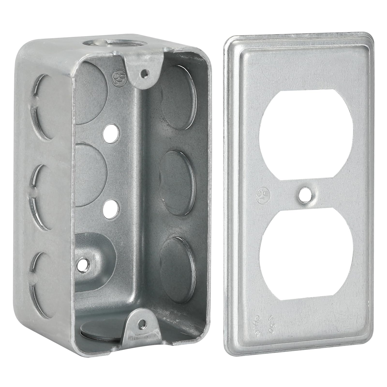 XGGYA Box Cover Set,Galvanized Steel,4"×2" Electrical Outlet Boxes and ...