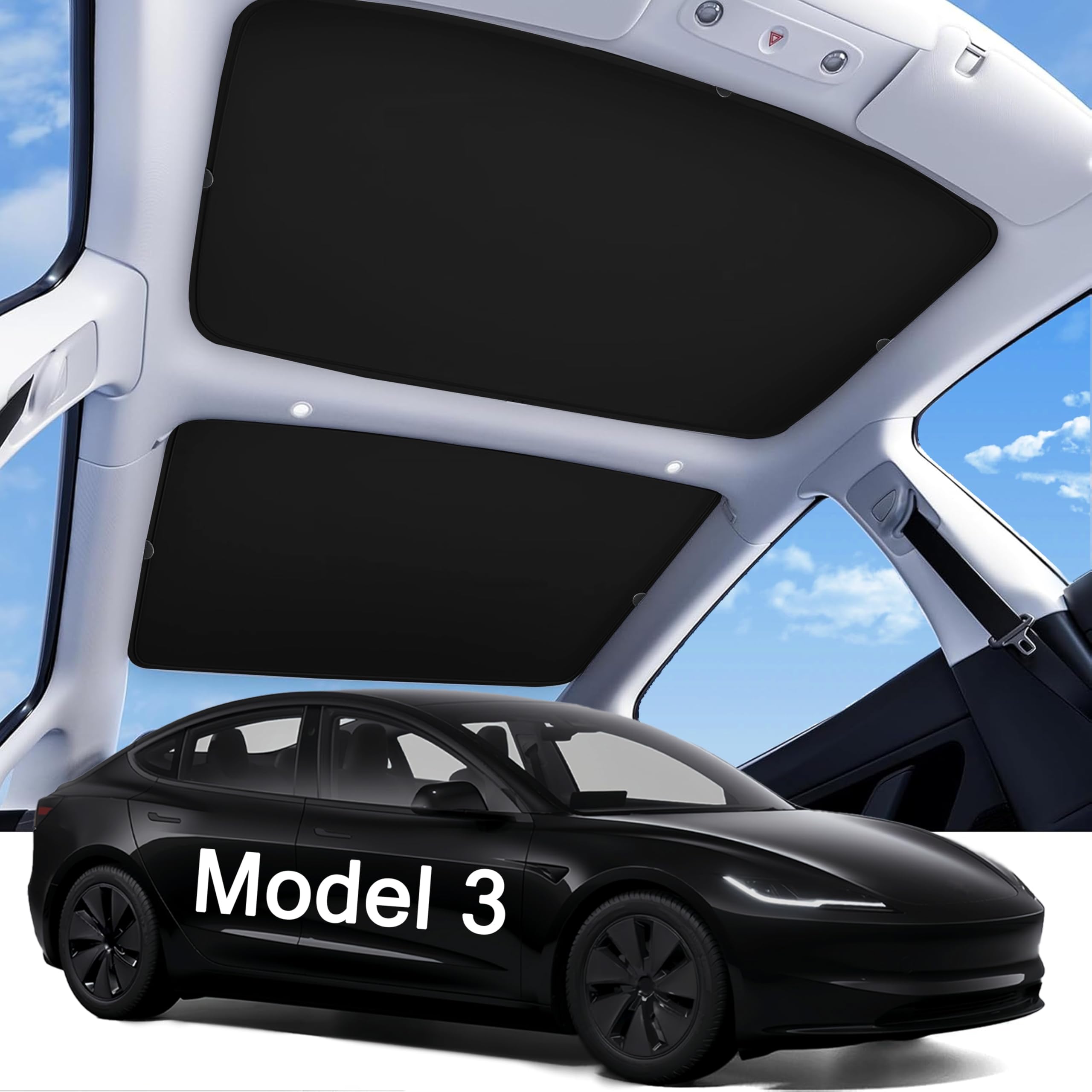2025 Upgraded Tesla Model 3 Highland Sunshade Roof, UPF200+ Roof ...