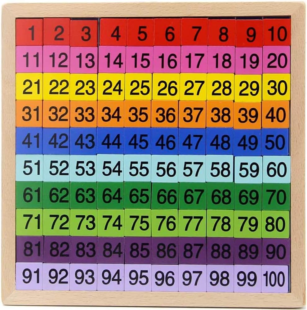NNY Wooden Toys Hundred Board Montessori Math 1-100 Number Board ...