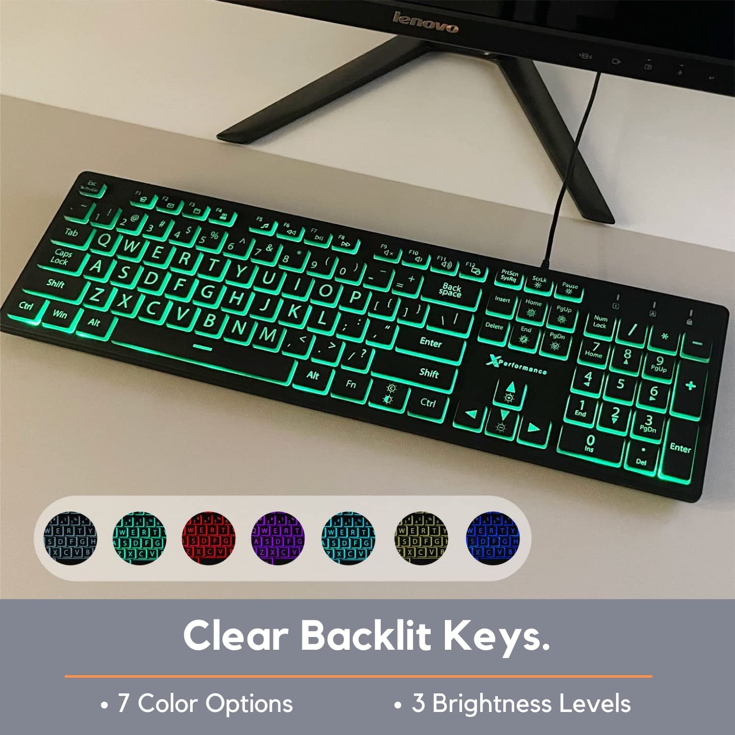 Mua Backlit Large Print Keyboard - Easy to See and Type - Light Up ...