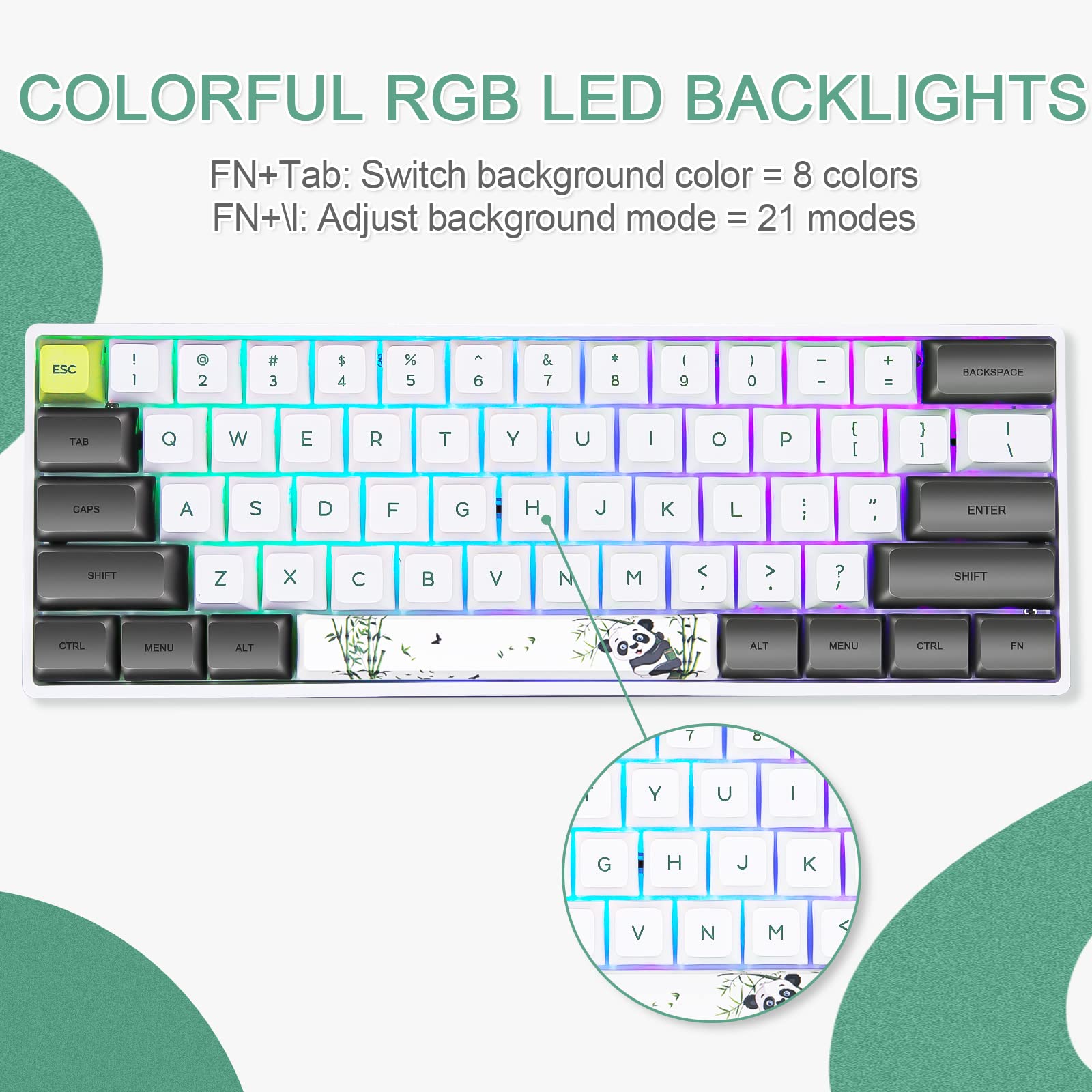 Mua Uuoeebb SK61 61 Keys Mechanical Gaming Keyboard, Bamboo Forest ...