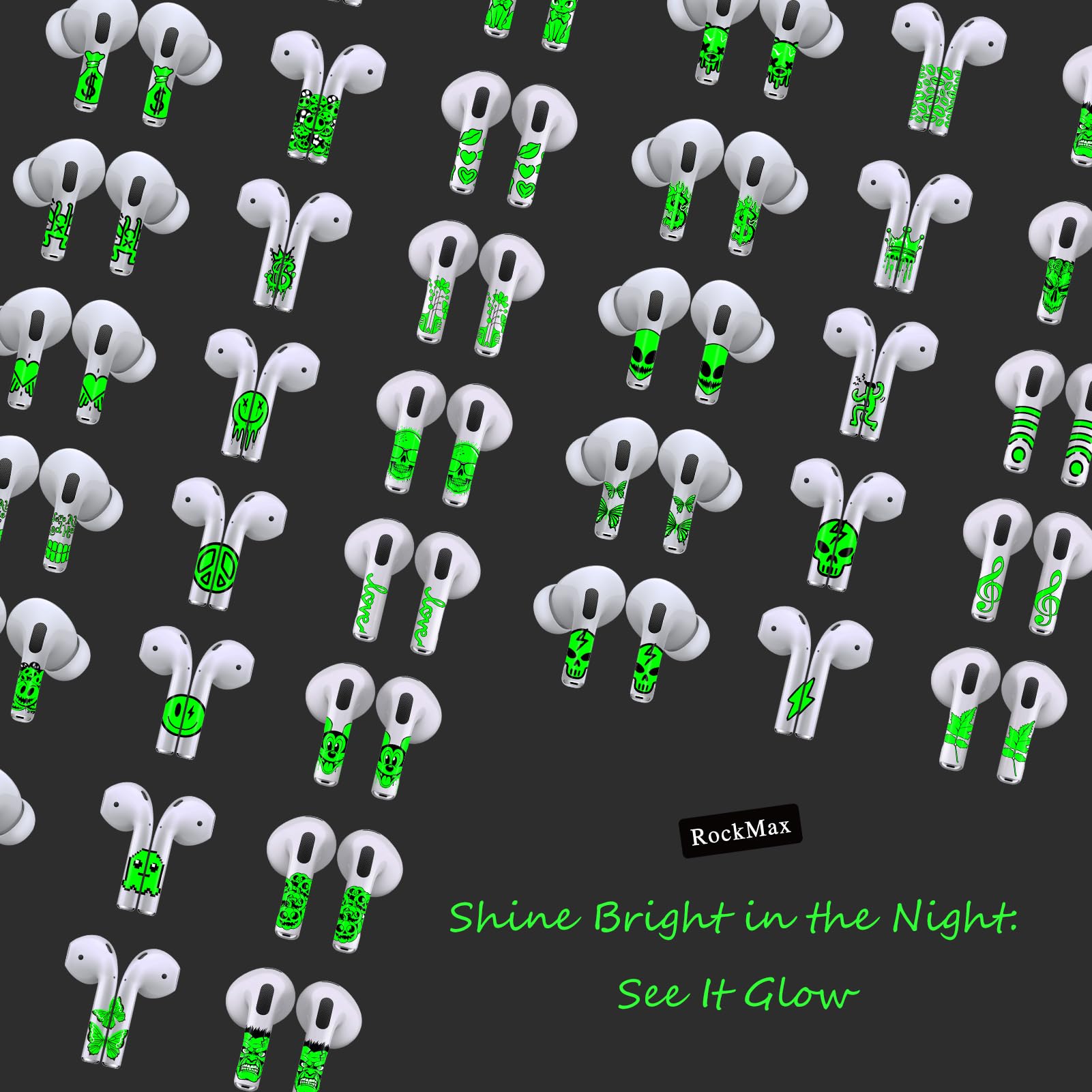 Mua for AirPod Pro Skin, Glow in The Dark AirPods Pro 2 Skin Wraps ...