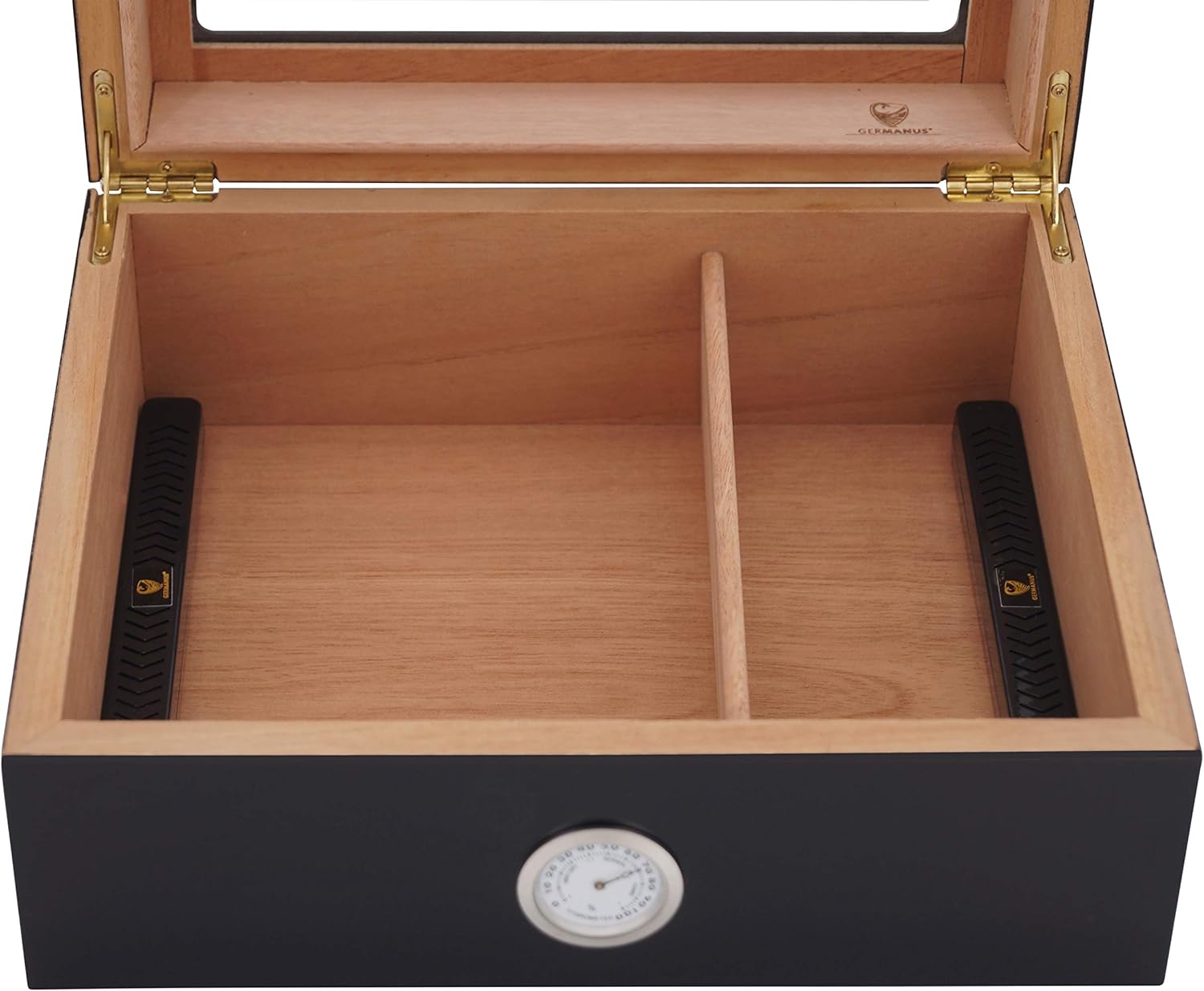GERMANUS Humidor with Genuine Glass Top, Black Beauty – BigaMart
