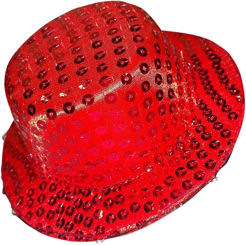Amazon.com: 88 Merchandise Light Up Red Sequin Mini Top Hat: Clothing
