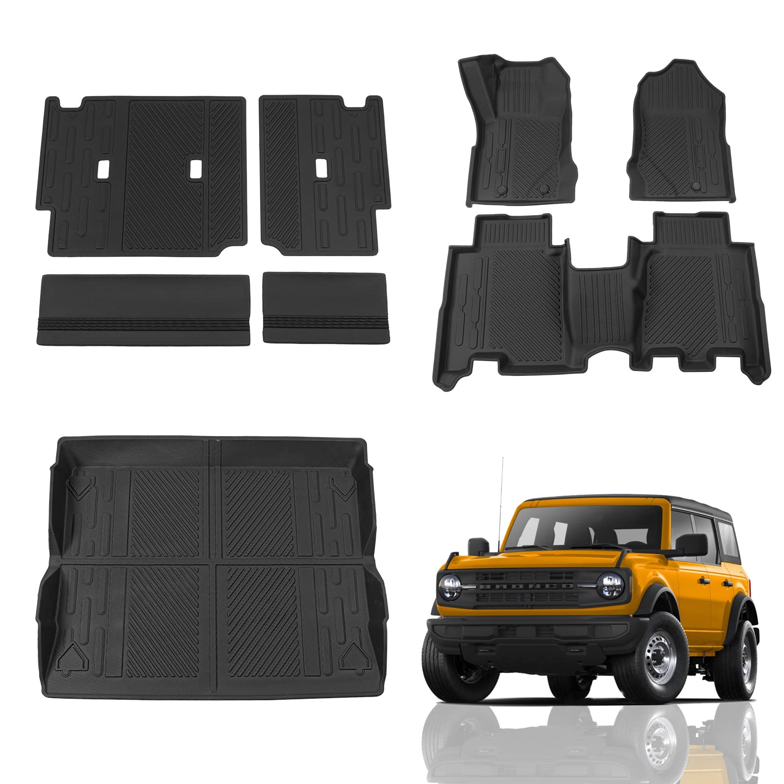 Maxzina Floor Mats Compatible with 2021 2022 2023 2024 2025 Ford Bronco ...