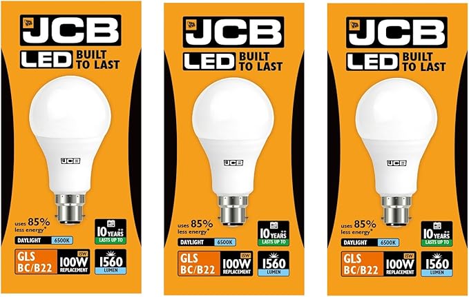 JCB LED GLS Bulbs (6w=40w 10w=60w 15w=100W) LAMP BC B22 ES E27 3000k ...