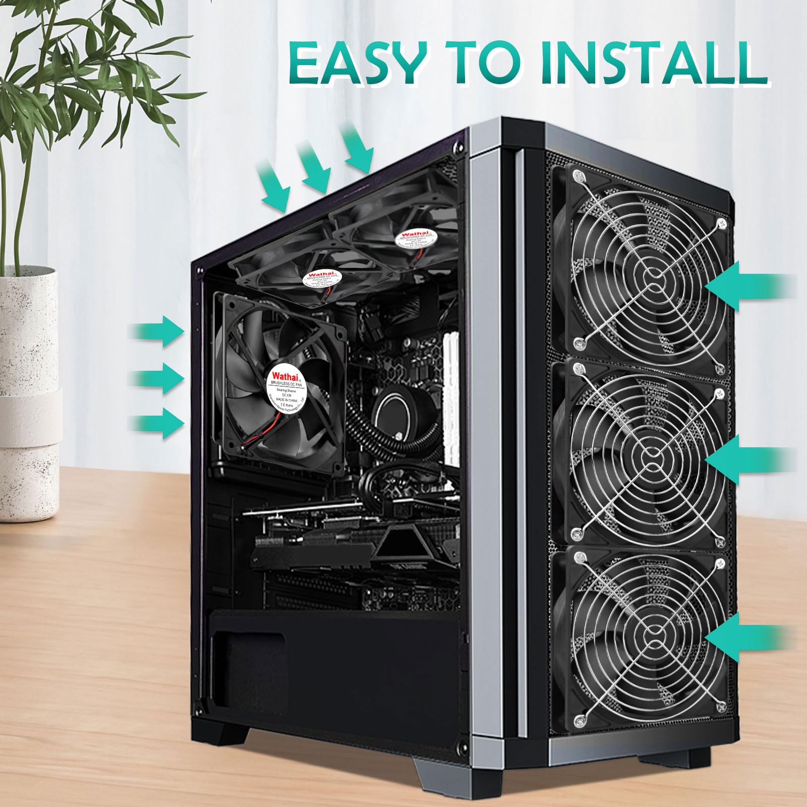 Mua Wathai 120mm x 25mm 12V Computer Case Cooling Fan 12 Volt 2Pin High ...