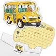 Amazon.com : REWIDPARTY 20 Pack School Bus Party Invitation Cards with ...
