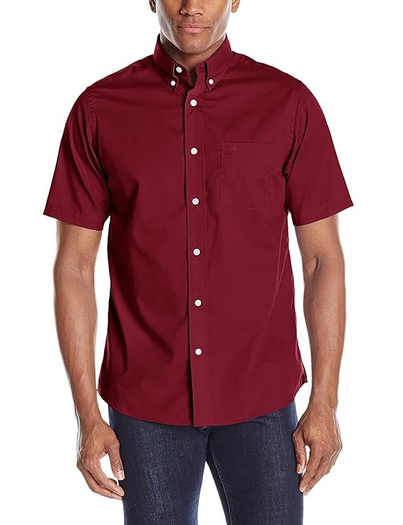 Buy Dockers Men's Short Sleeve No Wrinkle Solid Button Down Collar ...