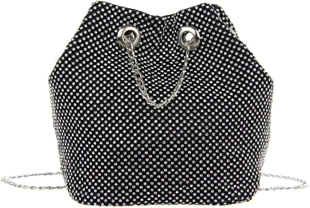 Olivia Miller Women's Crystal Mesh Round Pouch Evening Crossbody Bling ...