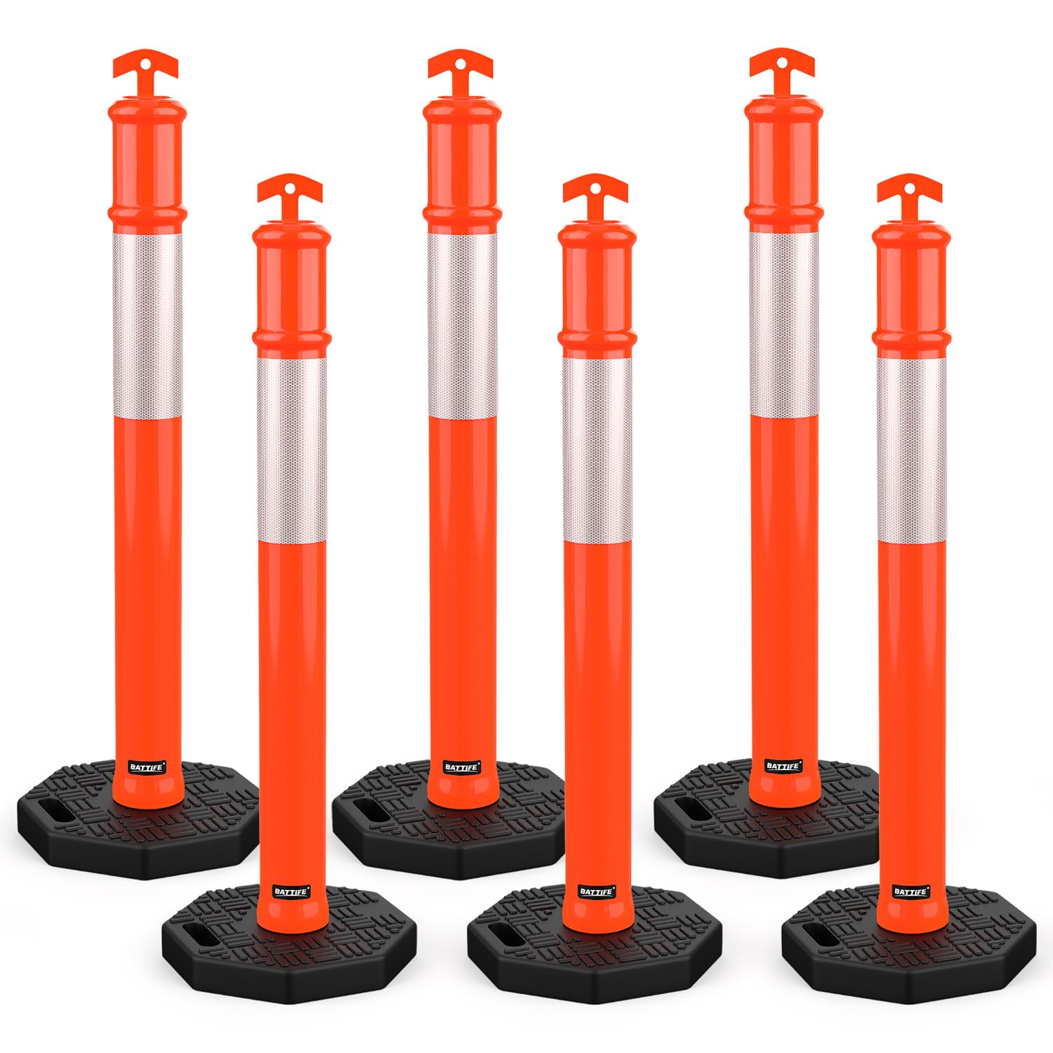 BATTIFE Delineator Post with Base 45 ", Orange Traffic Delineator Cones ...