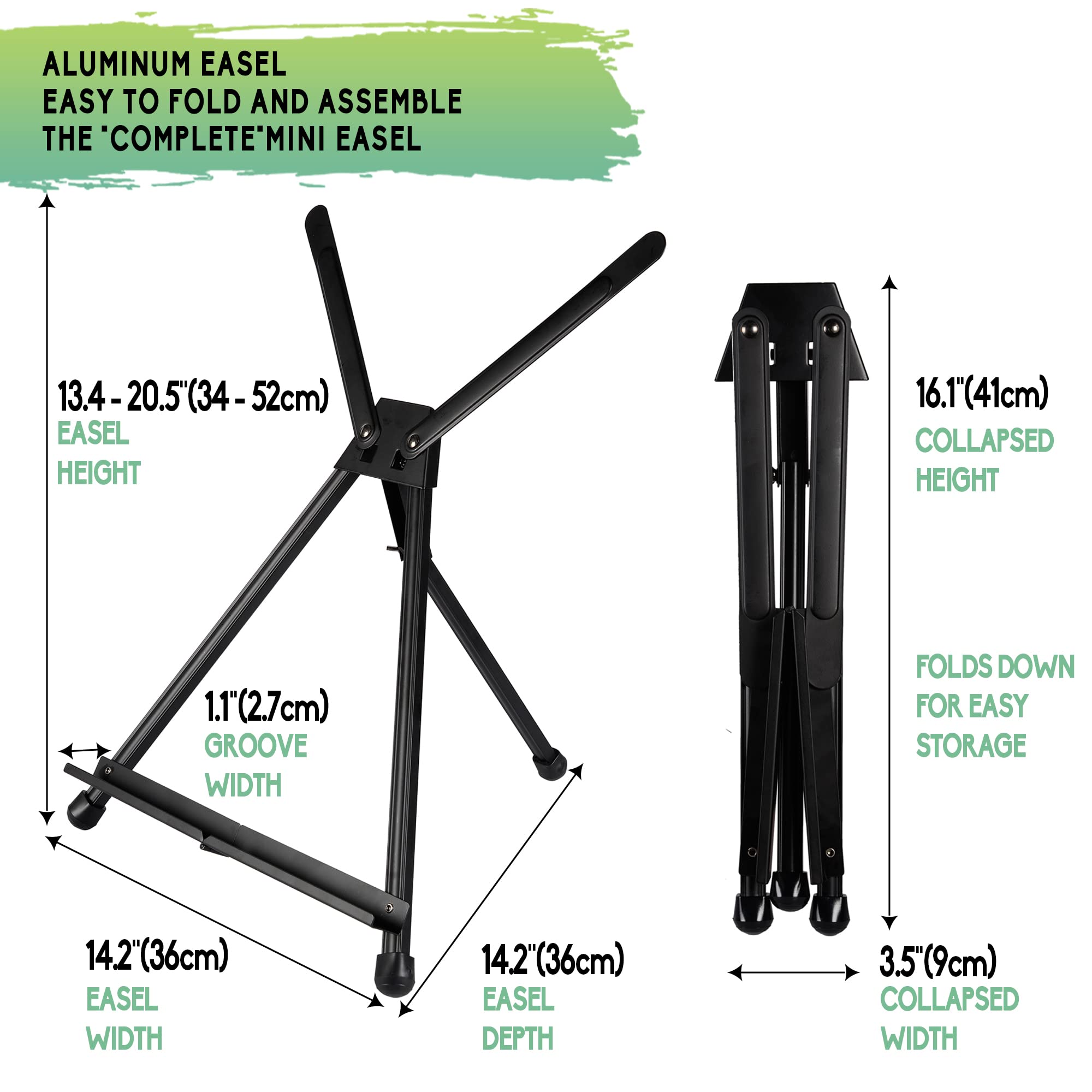 Aluminum Tabletop Easel, Portable Tripod Display Stand Adjustable ...