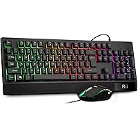 Amazon.com: Rii RK400 RGB Gaming Keyboard and Mouse Combo ,Wired ...