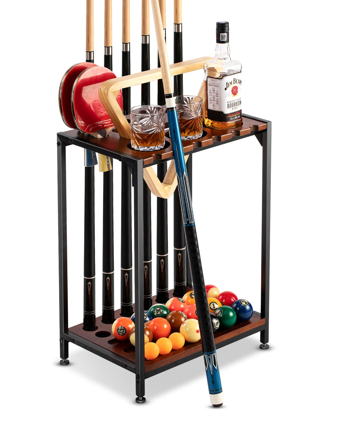 Mua Billiards Pool Stick Holder - Floor Stand Pool Cue Rack with Ping ...