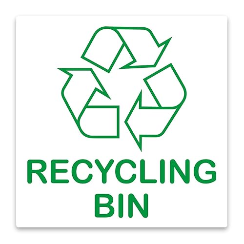 General Waste Only-Recycling Bin Adhesive Sticker-Recycle Logo Sign ...