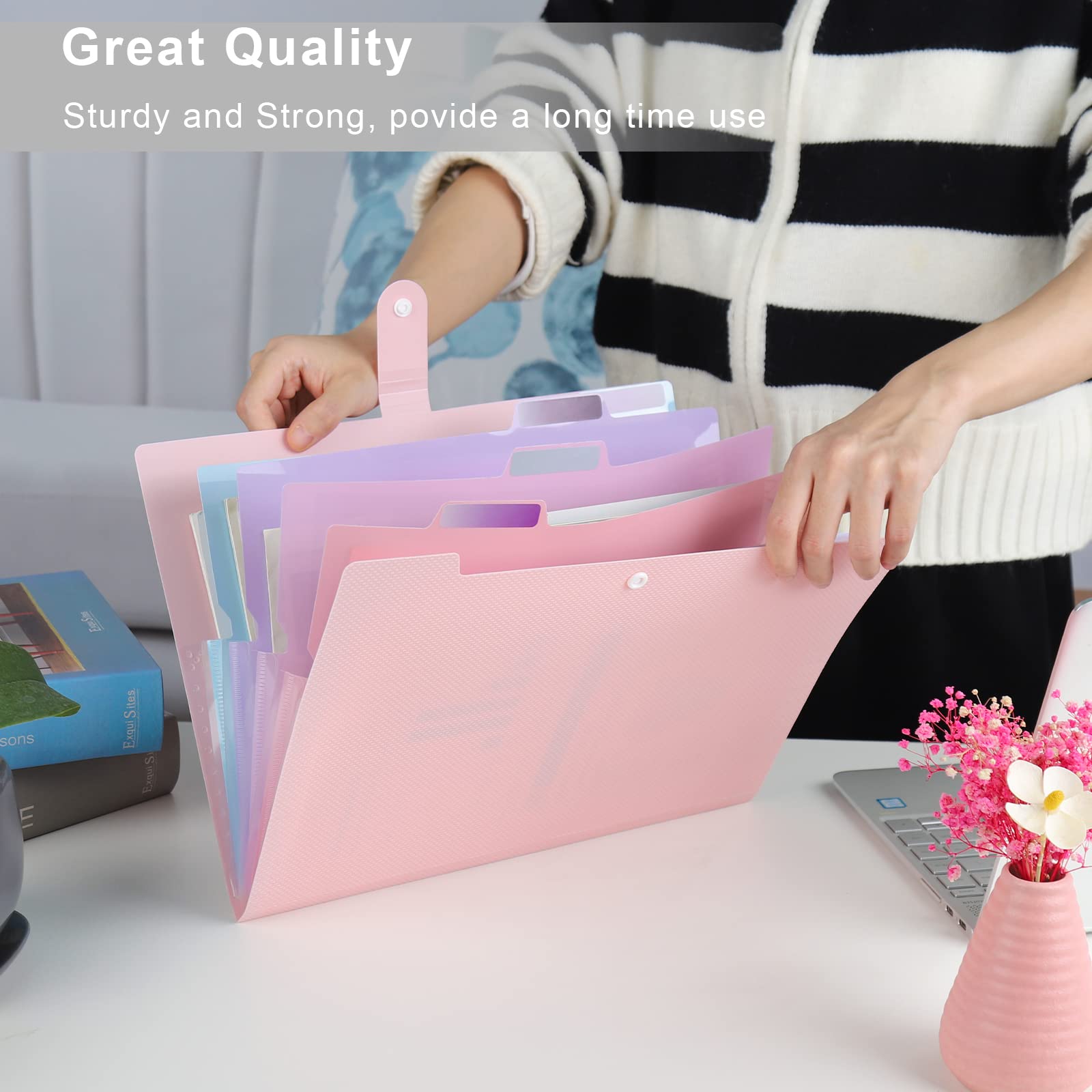 Mua NAFY Colorful Expanding File Folder, 5 Pockets Folder with Colored ...