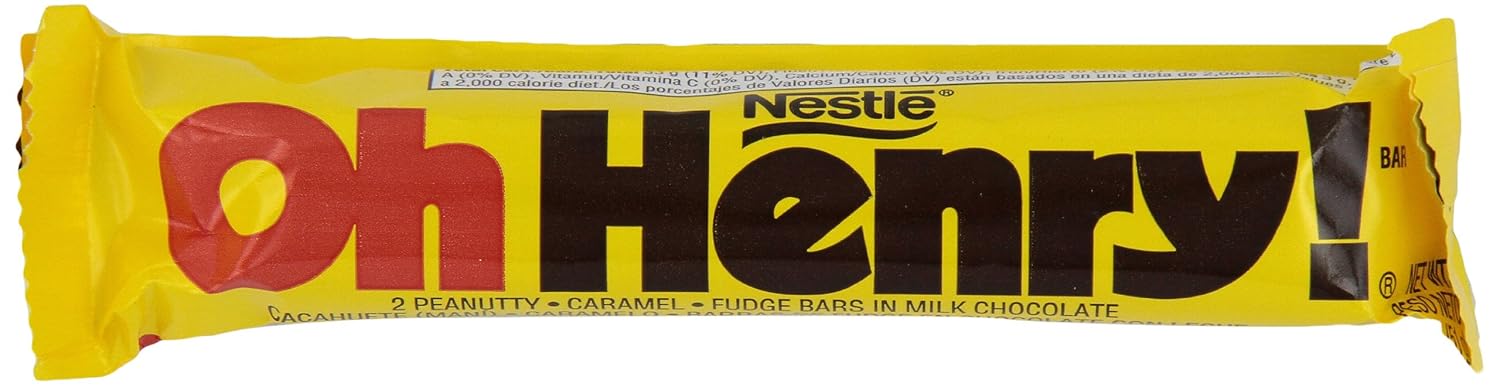 Nestle Oh Henry Chocolate Single, Candy Bars (Pack of 36) Food ...