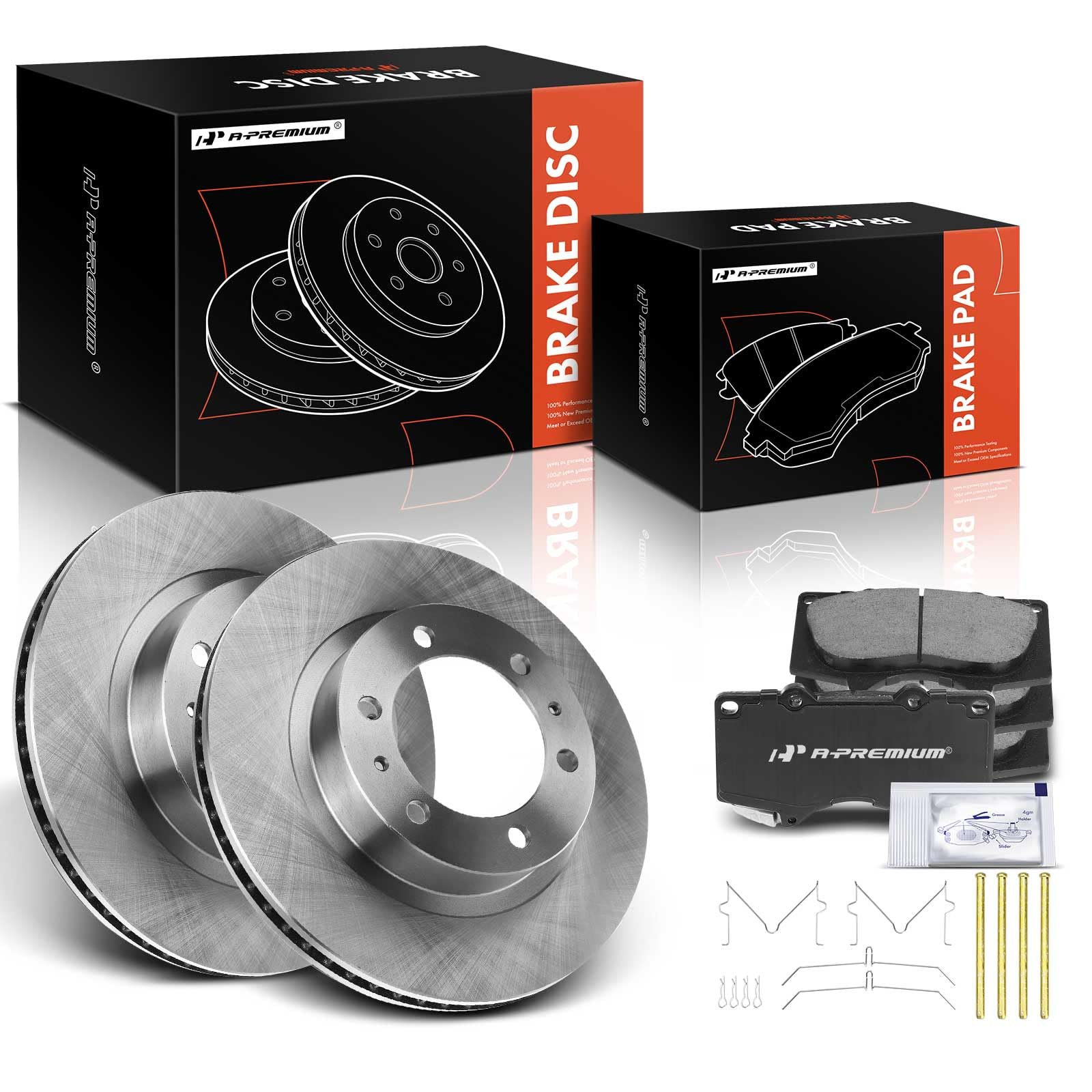 A-Premium 12.56 inch(319 mm) Front Vented Disc Brake Rotors + Ceramic ...