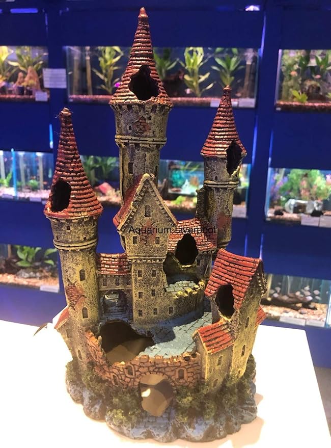 Mezzaluna Gifts Large Princess Castle with Turrets Colourful Aquarium ...