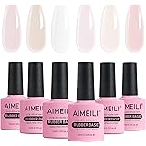 Amazon.com: AIMEILI Hema Free Rubber Base Gel For Nails, Soak Off U V LED Clear Sheer Gel Nail ...